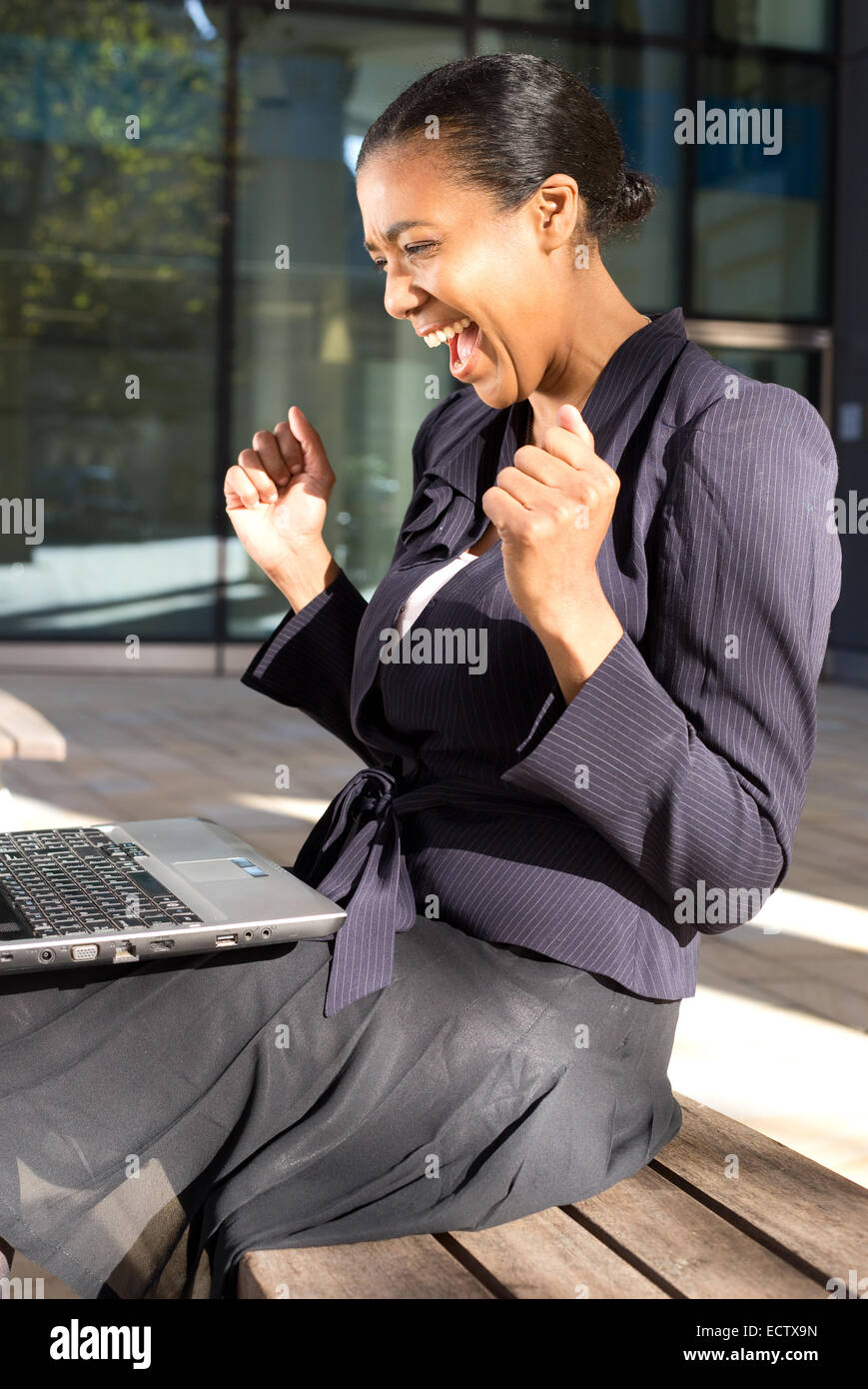 happy business woman Stock Photo - Alamy