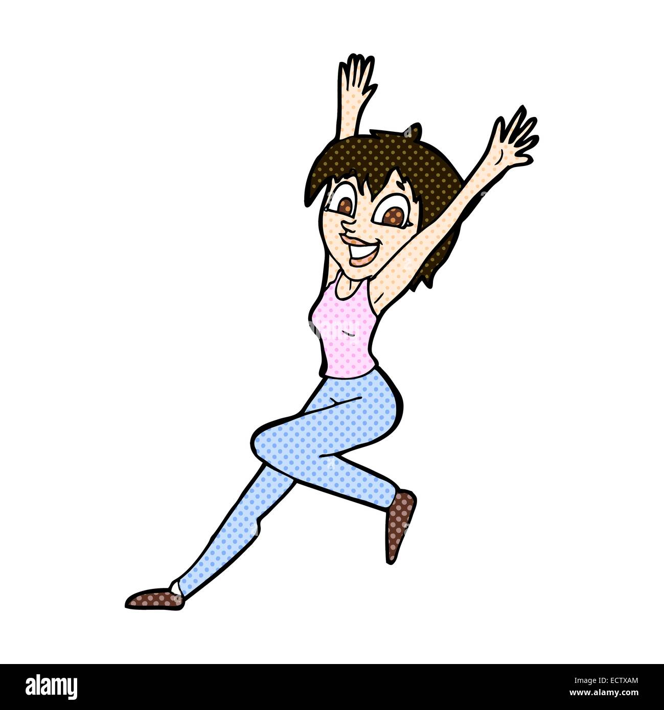 retro comic book style cartoon excited woman Stock Vector Image & Art ...