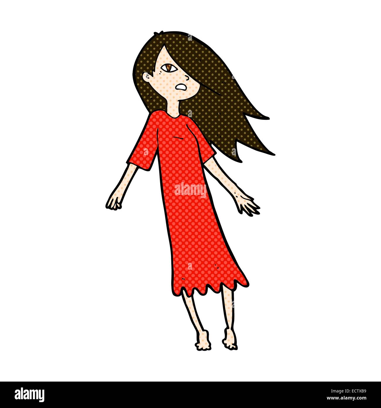 retro comic book style cartoon ghost like girl Stock Vector Image & Art ...
