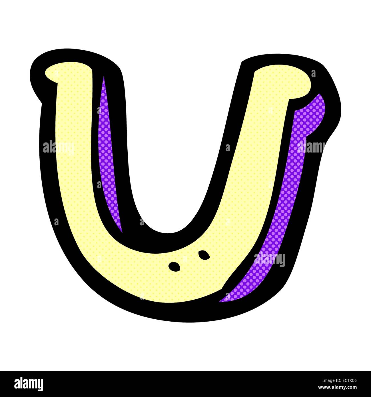 retro comic book style cartoon letter U Stock Vector Image & Art - Alamy