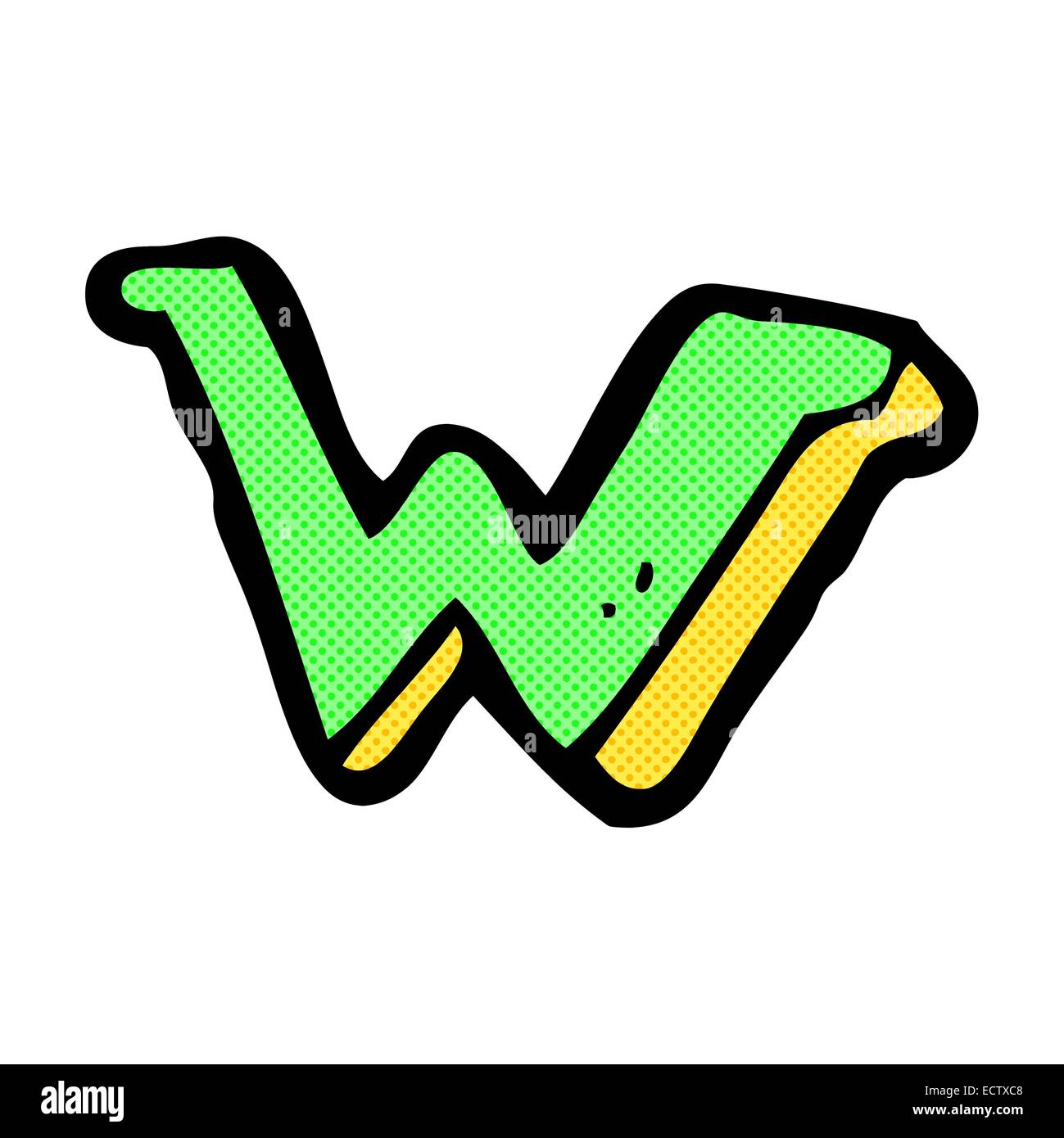 retro comic book style cartoon letter W Stock Vector Image & Art - Alamy