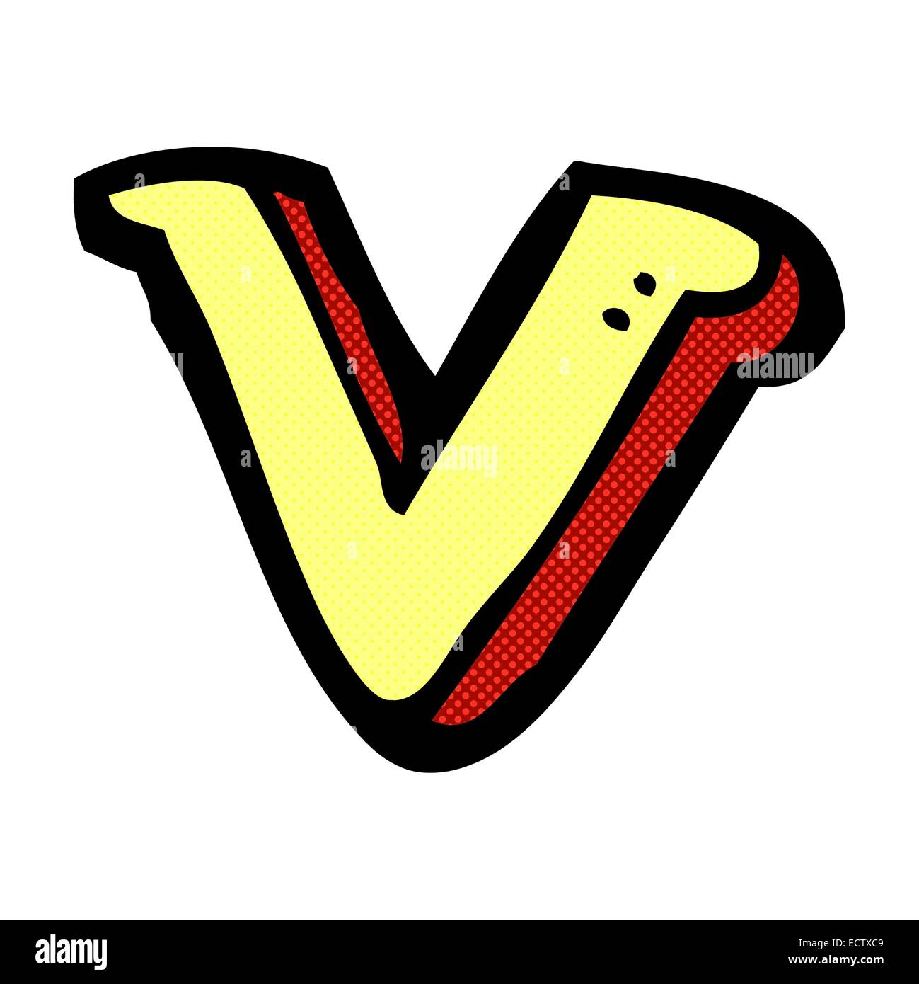 retro comic book style cartoon letter V Stock Vector Image & Art - Alamy