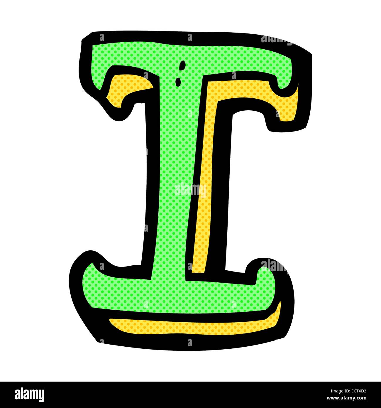 retro comic book style cartoon letter I Stock Vector Image & Art - Alamy