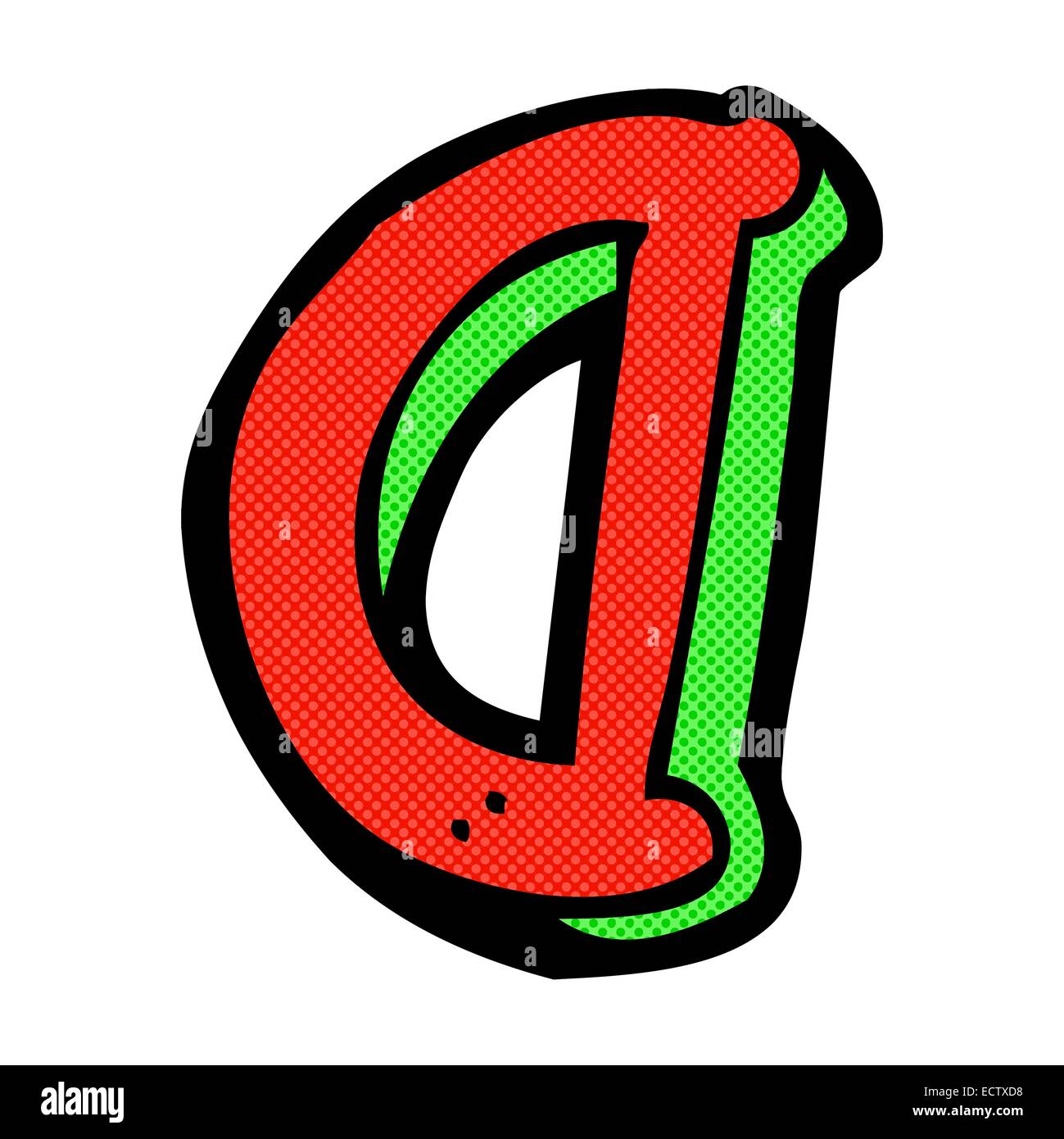 retro comic book style cartoon letter D Stock Vector Image & Art - Alamy