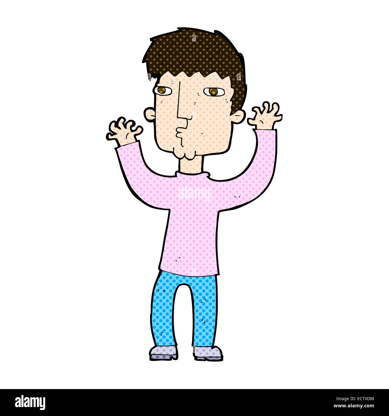 retro comic book style cartoon anxious man Stock Vector Image & Art - Alamy