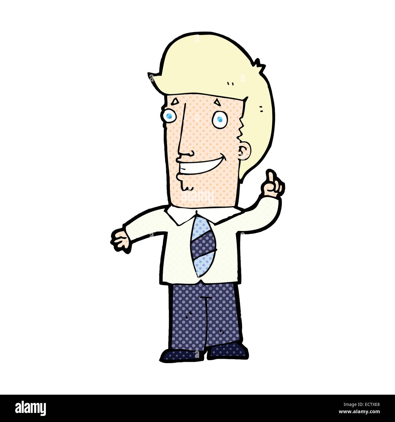 retro comic book style cartoon office man with idea Stock Vector Image ...