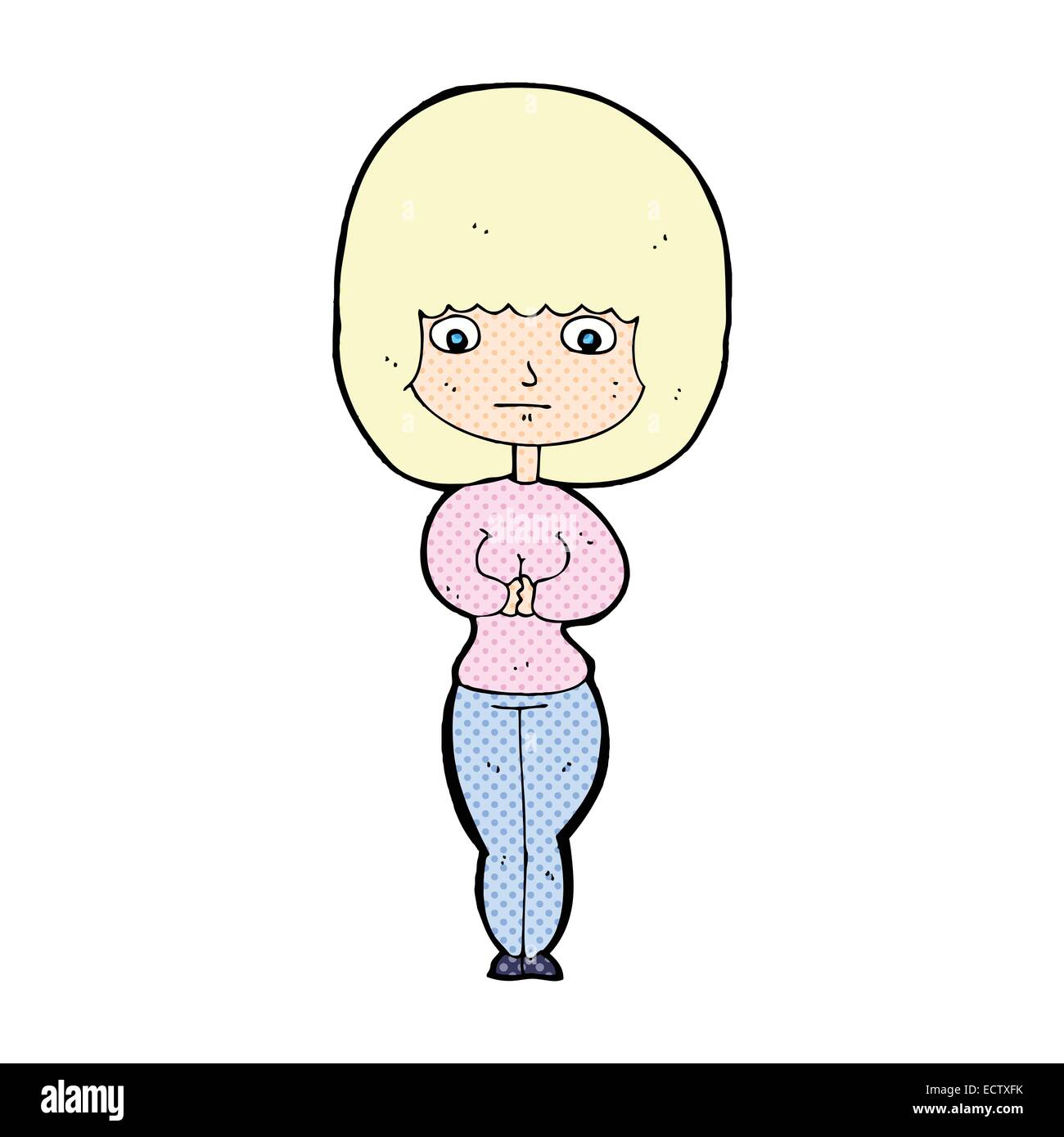retro comic book style cartoon shy woman Stock Vector Image & Art - Alamy