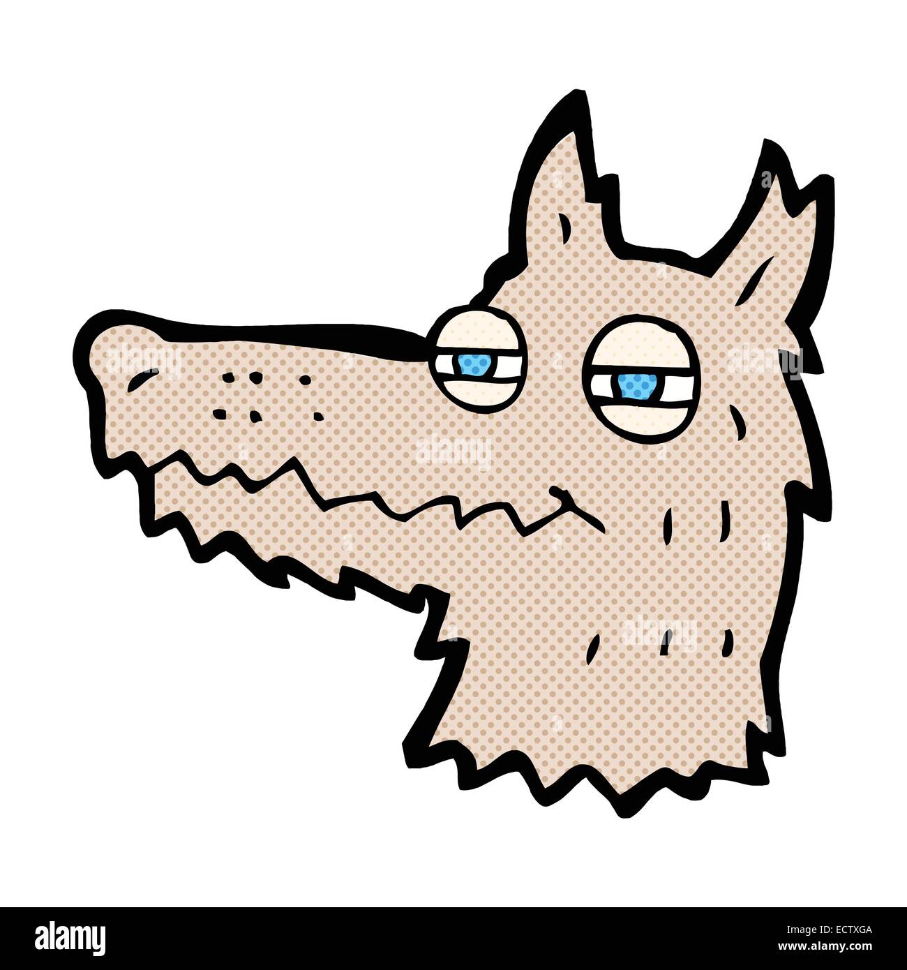 retro comic book style cartoon smug wolf face Stock Vector Image & Art ...