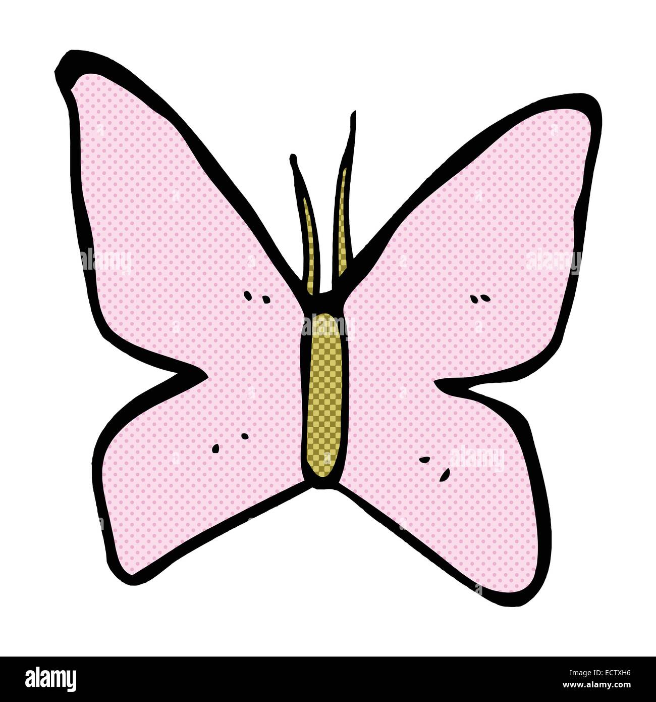 retro comic book style cartoon butterfly symbol Stock Vector Image ...