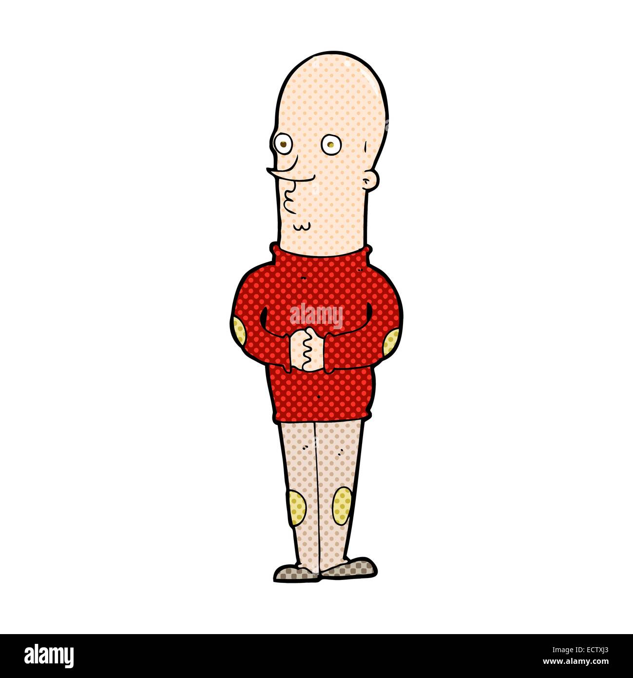 retro comic book style cartoon funny bald man Stock Vector Image & Art ...