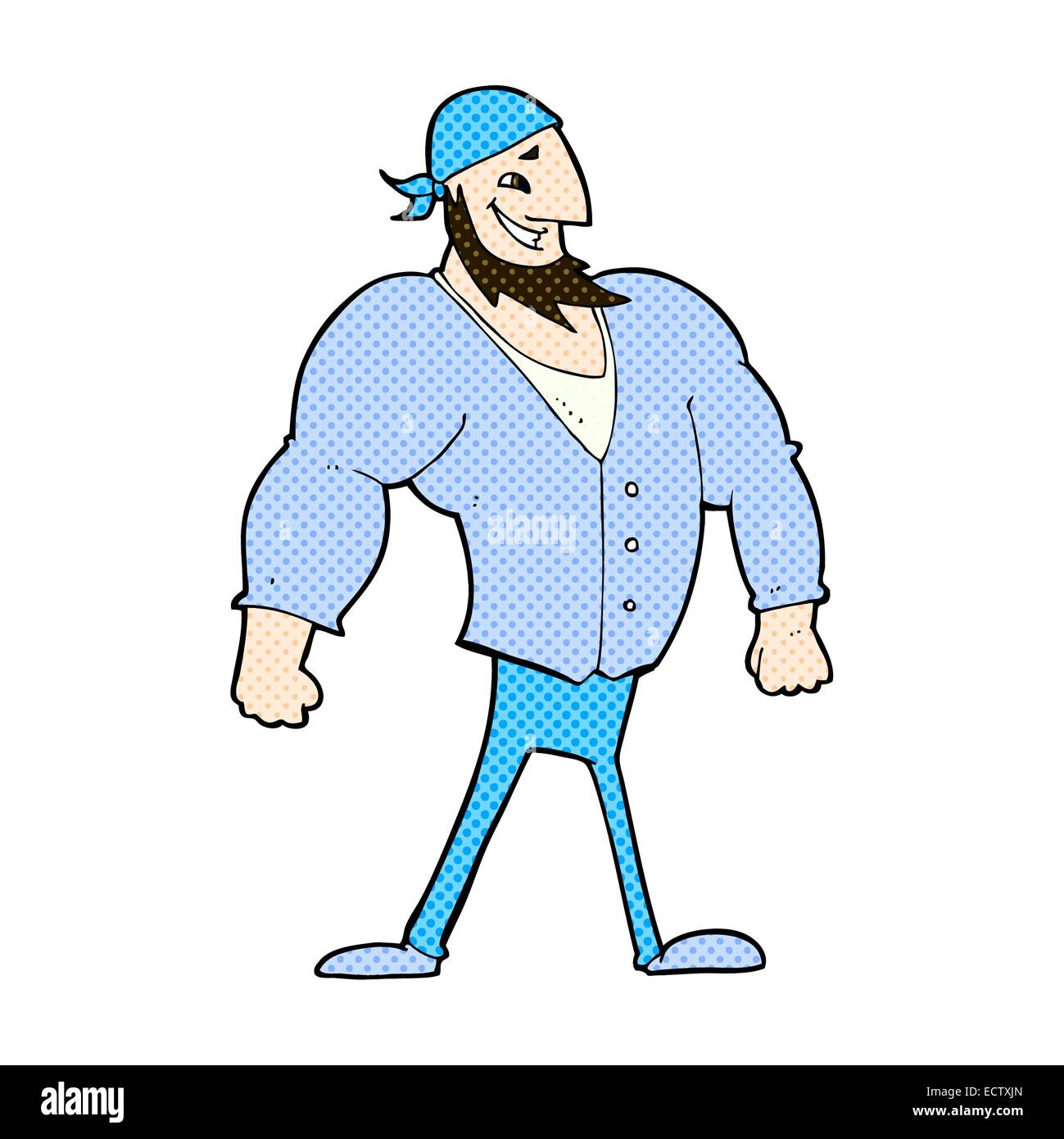 retro comic book style cartoon manly sailor man Stock Vector Image ...