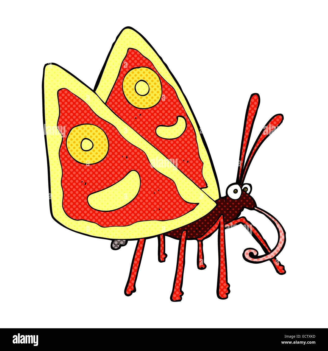 retro comic book style cartoon funny butterfly Stock Vector Image & Art ...
