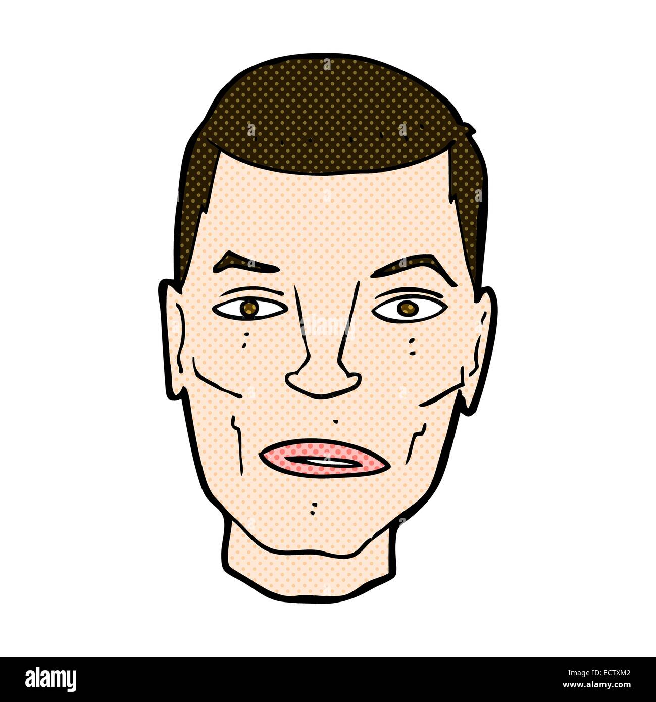 retro comic book style cartoon serious male face Stock Vector Image ...