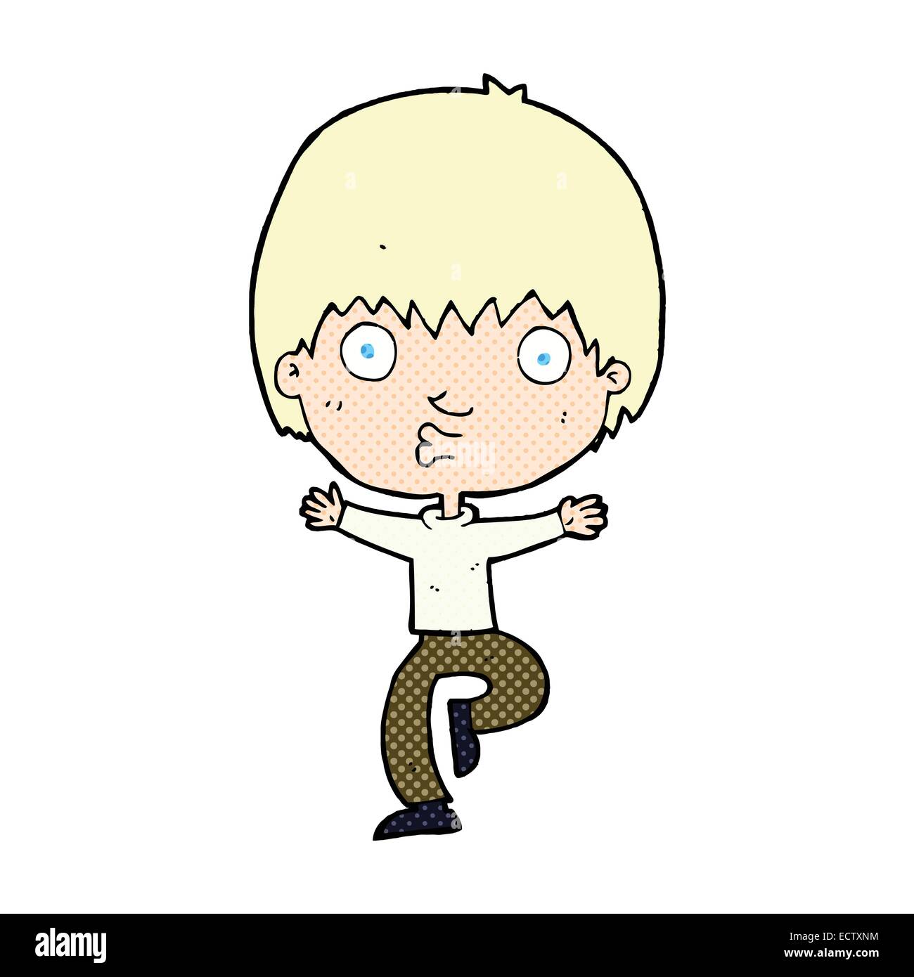 retro comic book style cartoon excited boy Stock Vector Image & Art - Alamy