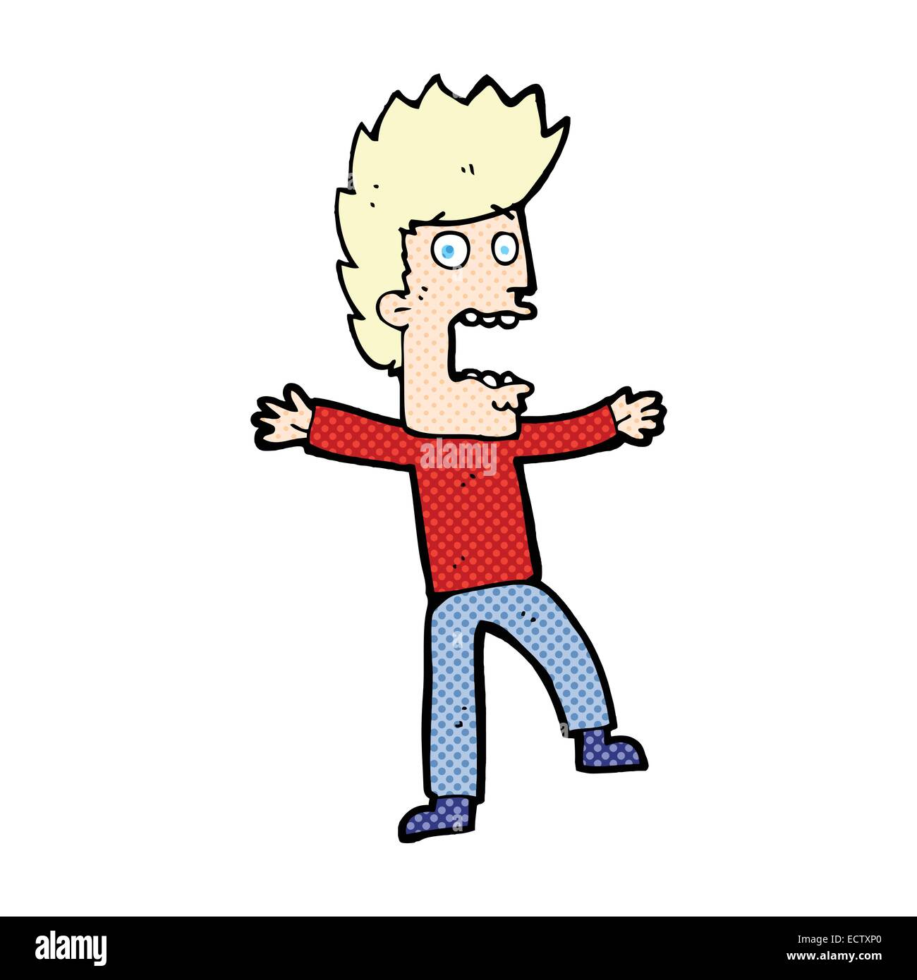 retro comic book style cartoon terrified man Stock Vector Image & Art ...