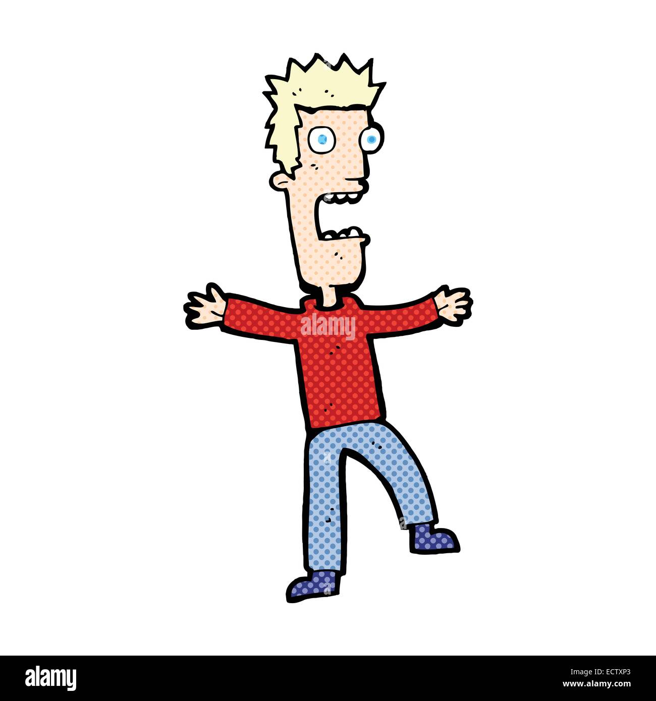 retro comic book style cartoon terrified man Stock Vector Image & Art ...
