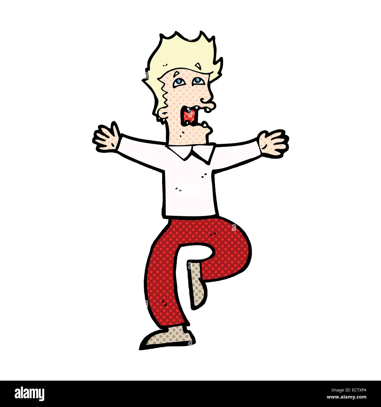 retro comic book style cartoon terrified man Stock Vector Image & Art ...