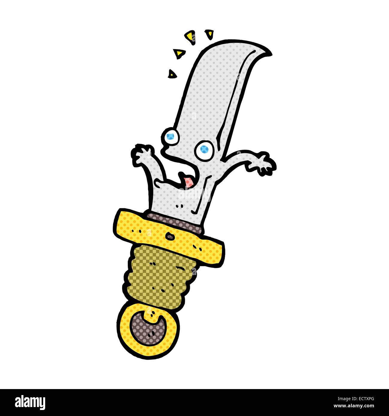retro comic book style cartoon frightened knife Stock Vector Image ...
