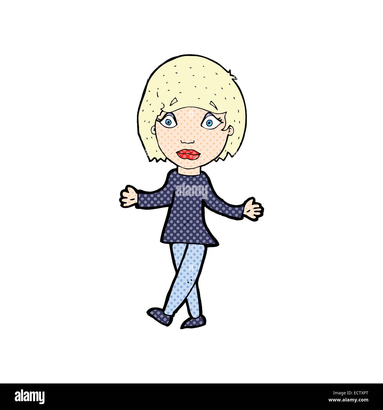 retro comic book style cartoon surprised woman Stock Vector Image & Art ...