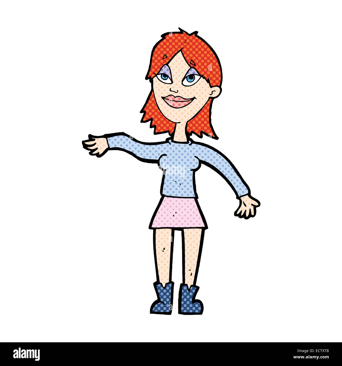 retro comic book style cartoon woman making hand gesture Stock Vector ...