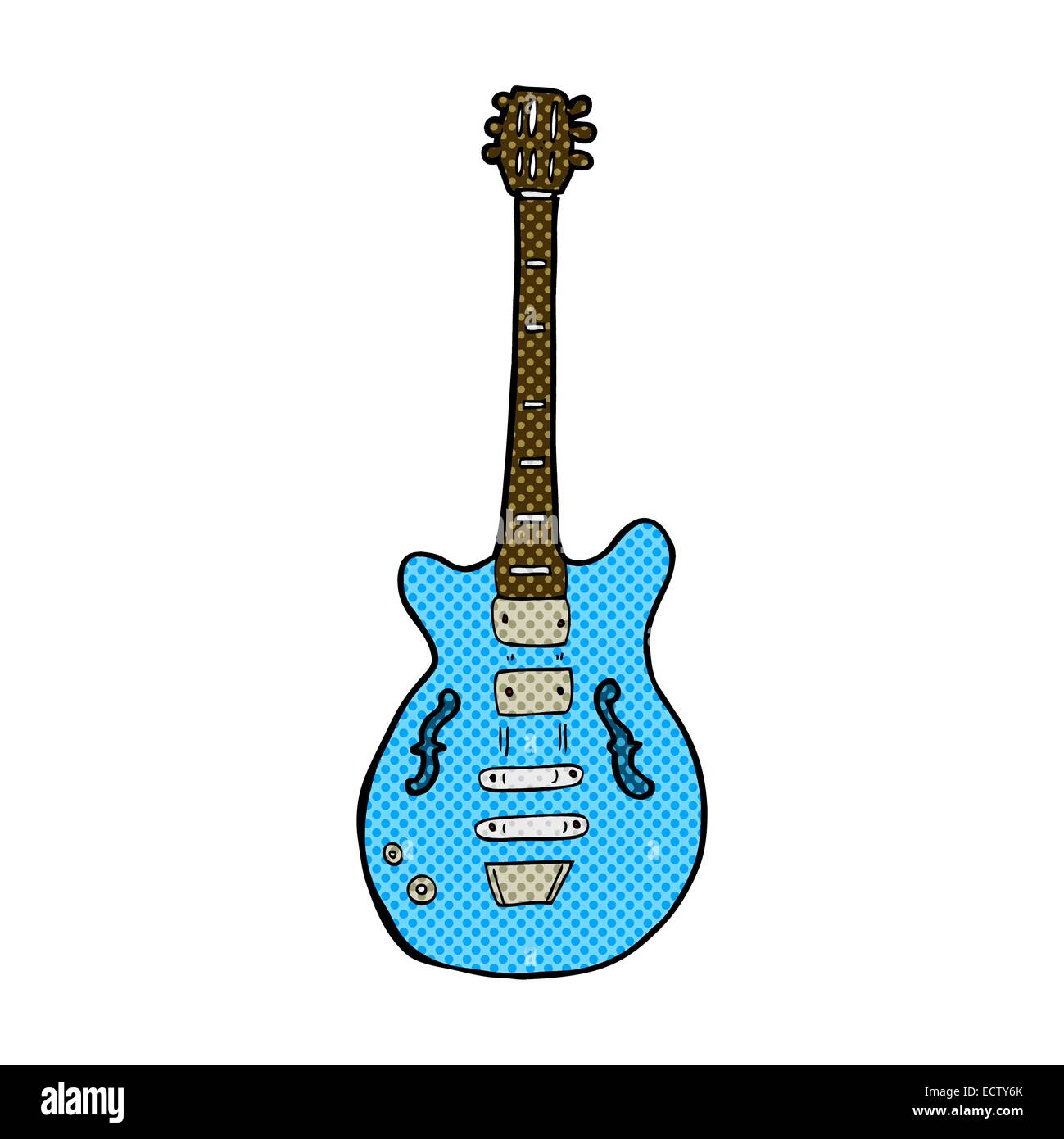 retro comic book style cartoon electric guitar Stock Vector Image & Art ...