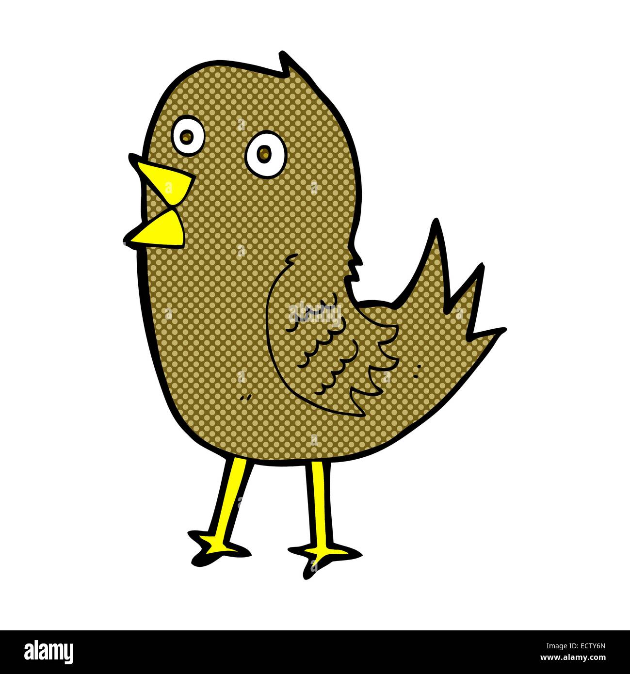 retro comic book style cartoon tweeting bird Stock Vector Image & Art ...