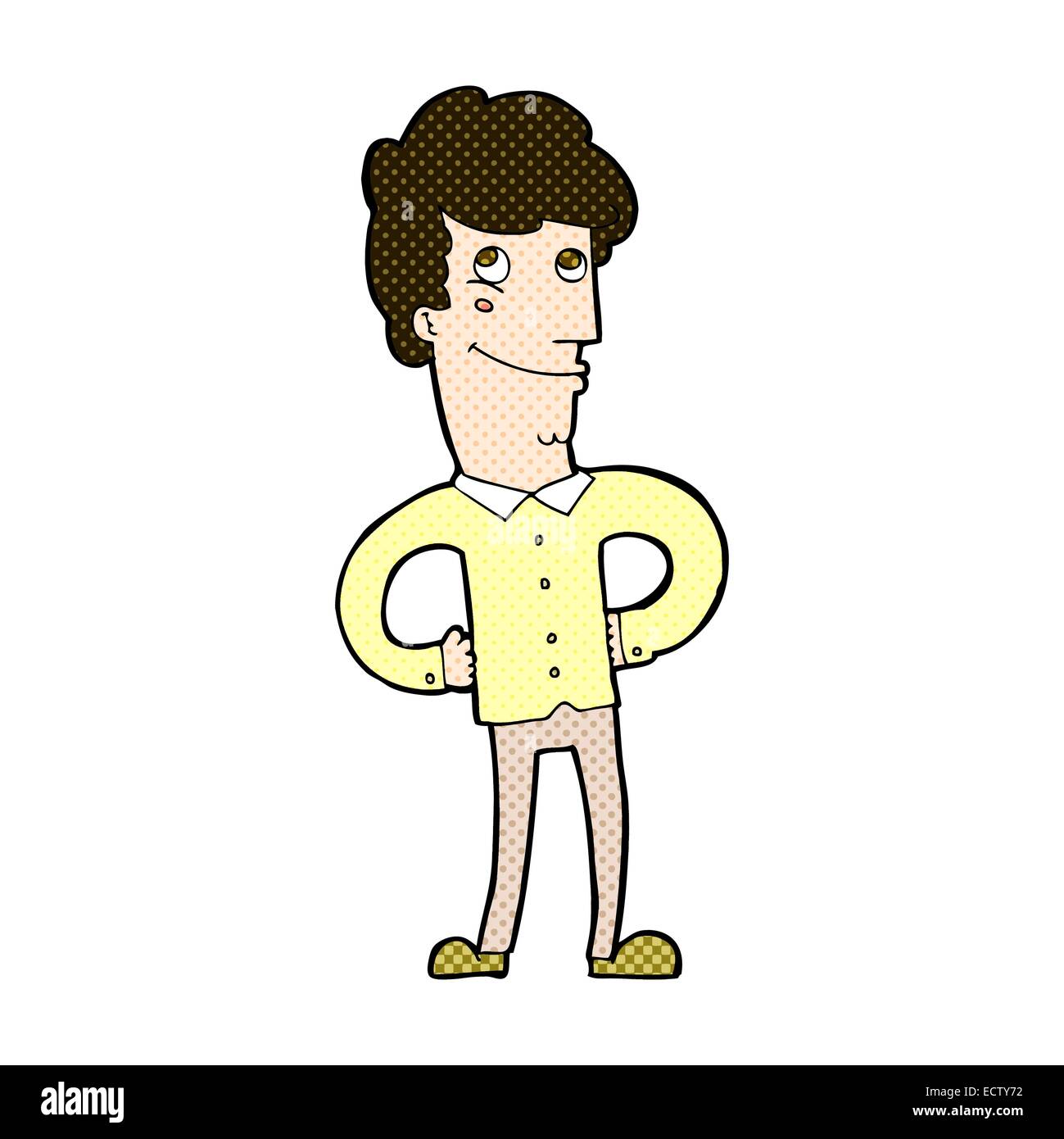 retro comic book style cartoon happy man Stock Vector Image & Art - Alamy