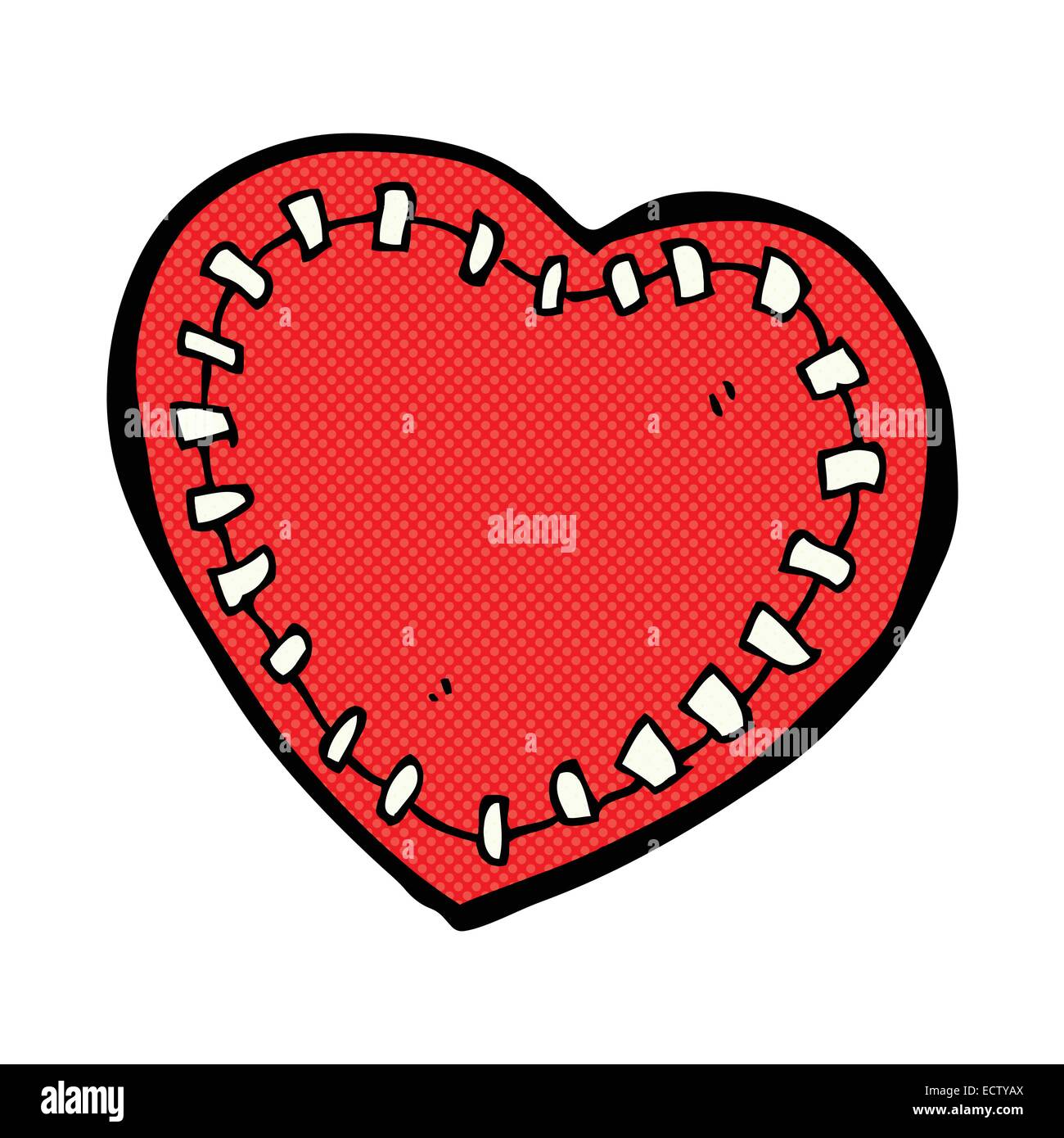 retro comic book style cartoon stitched heart Stock Vector Image & Art ...