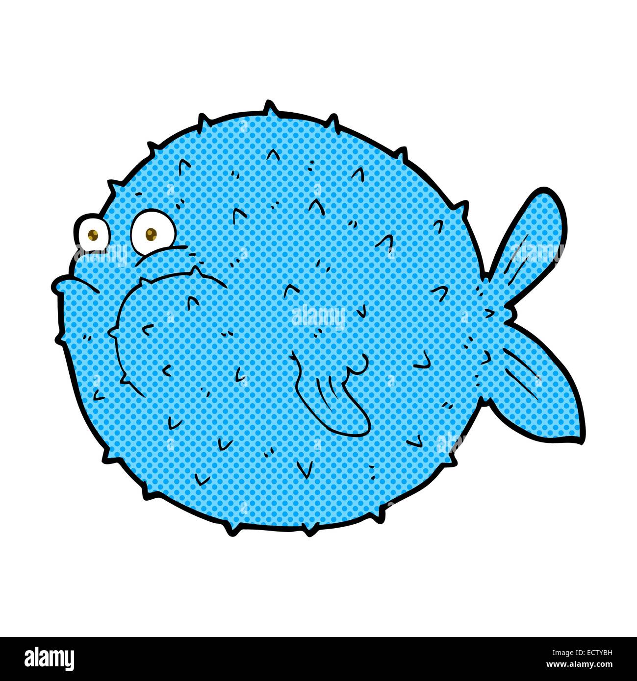 retro comic book style cartoon puffer fish Stock Vector Image & Art - Alamy