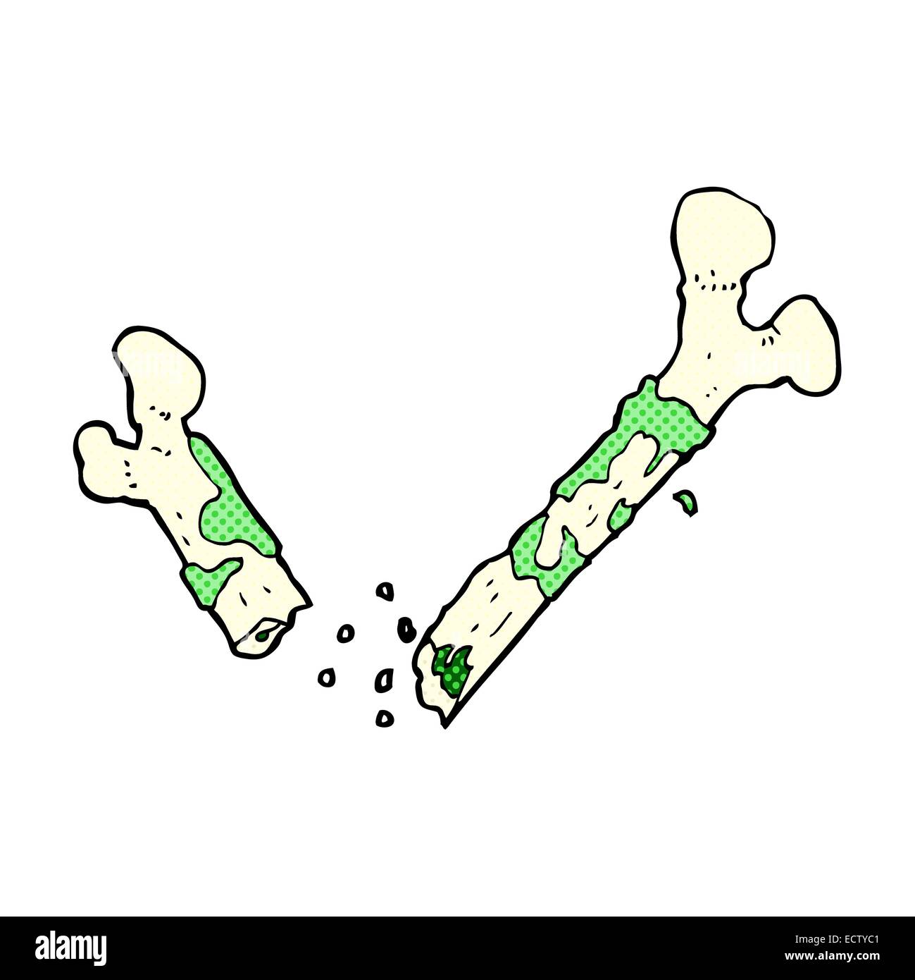 gross broken bone retro comic book style cartoon Stock Vector Image ...