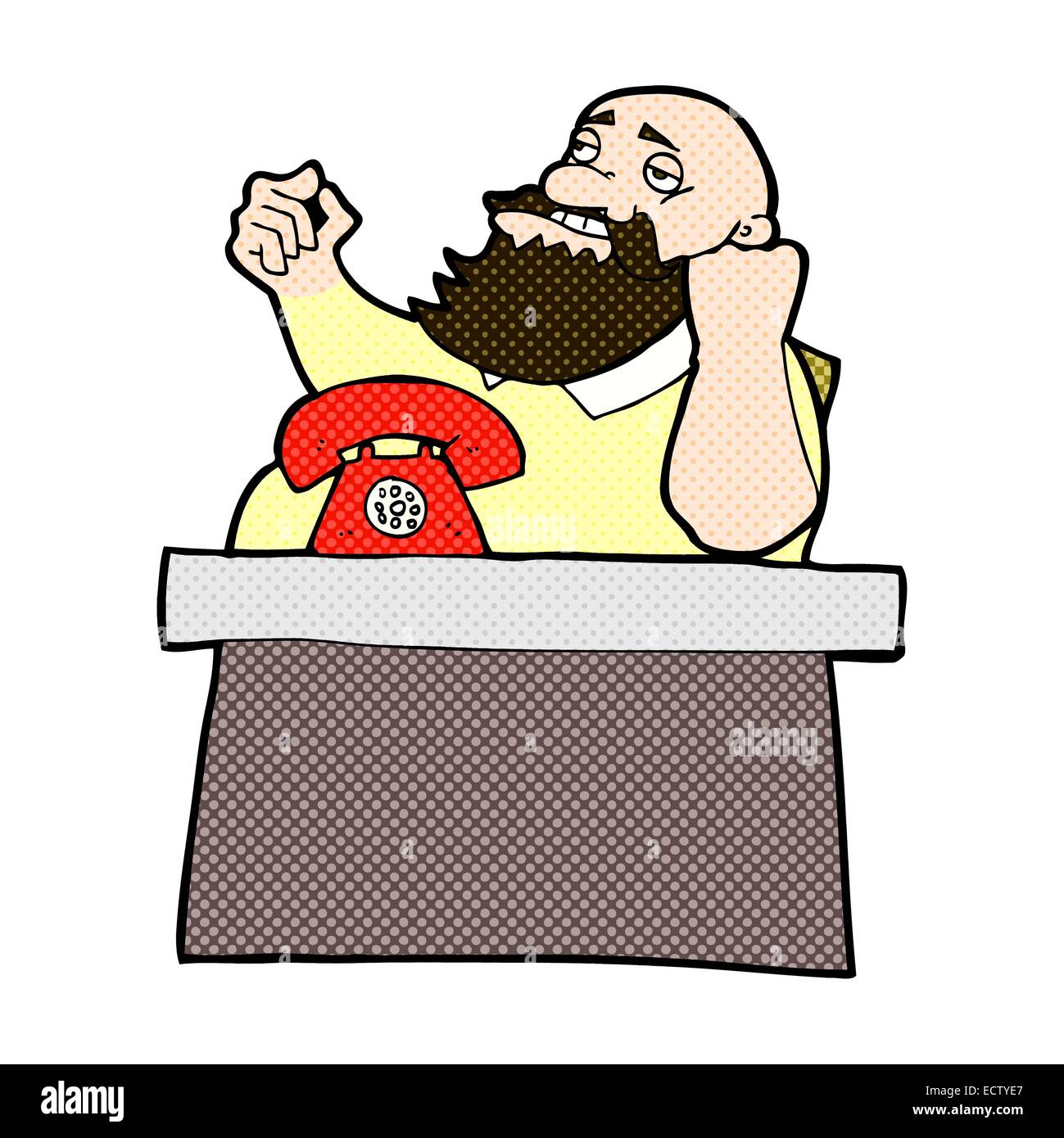 retro comic book style cartoon arrogant boss man Stock Vector Image ...