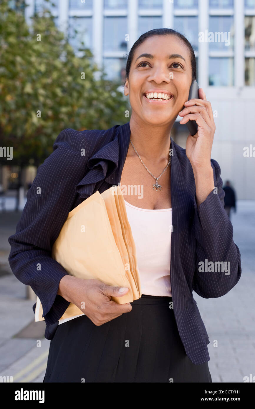 business woman making a phone call Stock Photo - Alamy