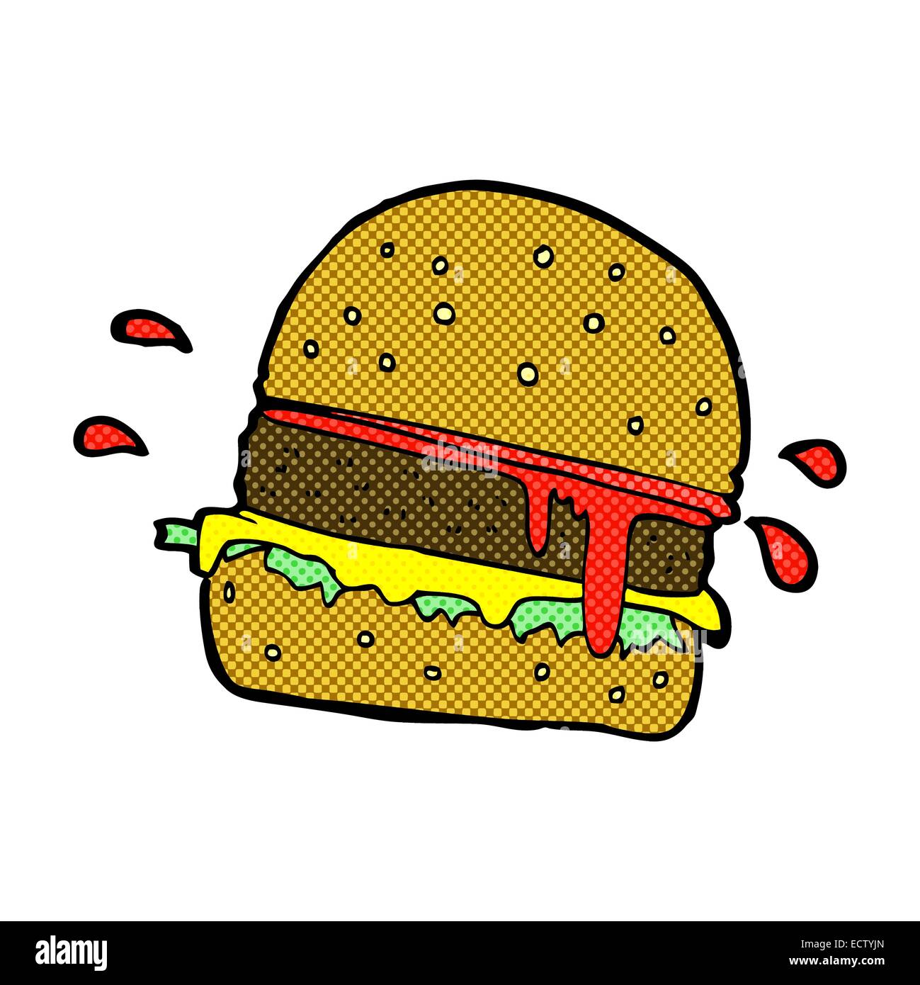 retro comic book style cartoon burger Stock Vector Image & Art - Alamy