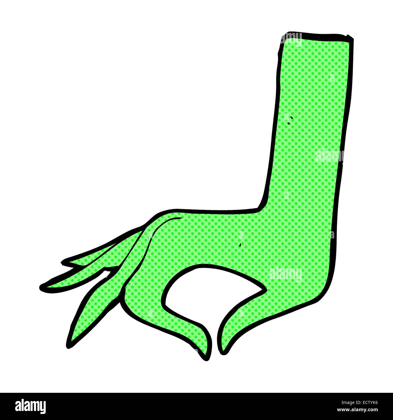retro comic book style cartoon green hand symbol Stock Vector Image ...