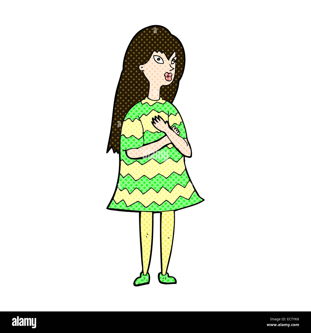 retro comic book style cartoon surprised girl Stock Vector Image & Art ...