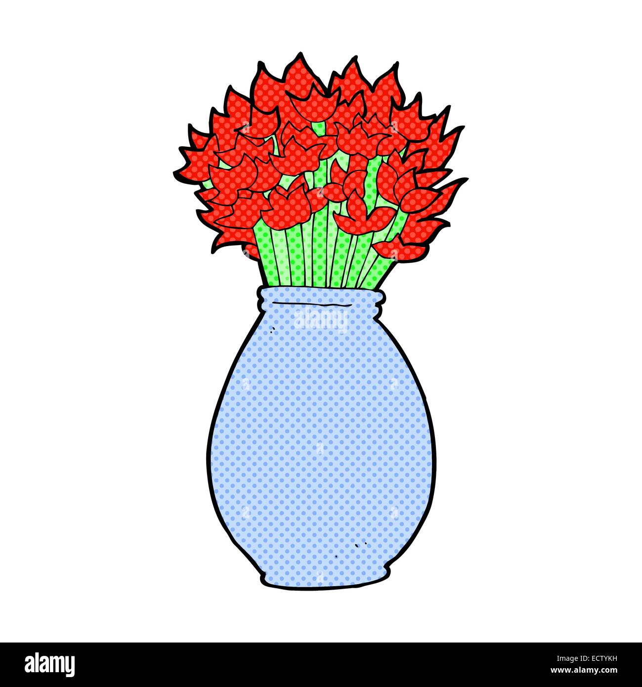 retro comic book style cartoon vase of flowers Stock Vector Image & Art ...