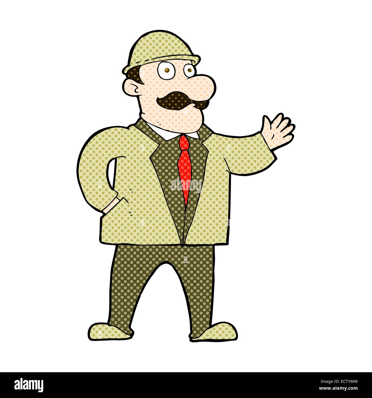 retro comic book style cartoon sensible businessman in bowler hat Stock ...