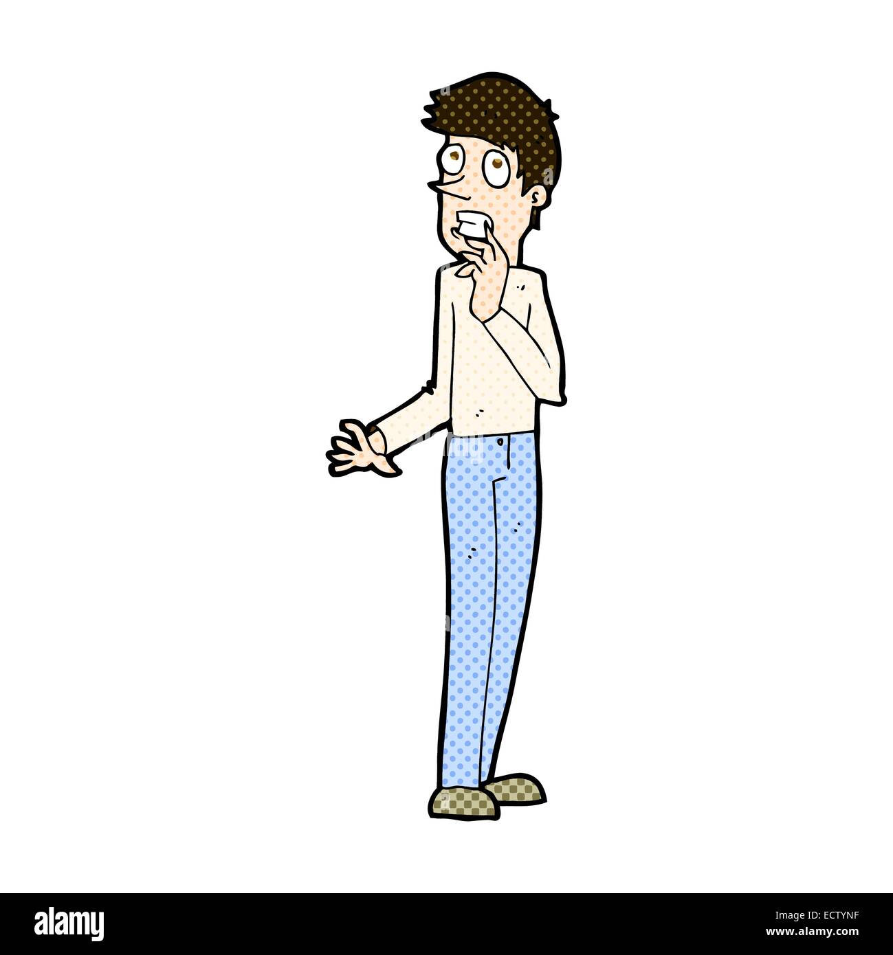 Cartoon style drawing worried man hi-res stock photography and images ...