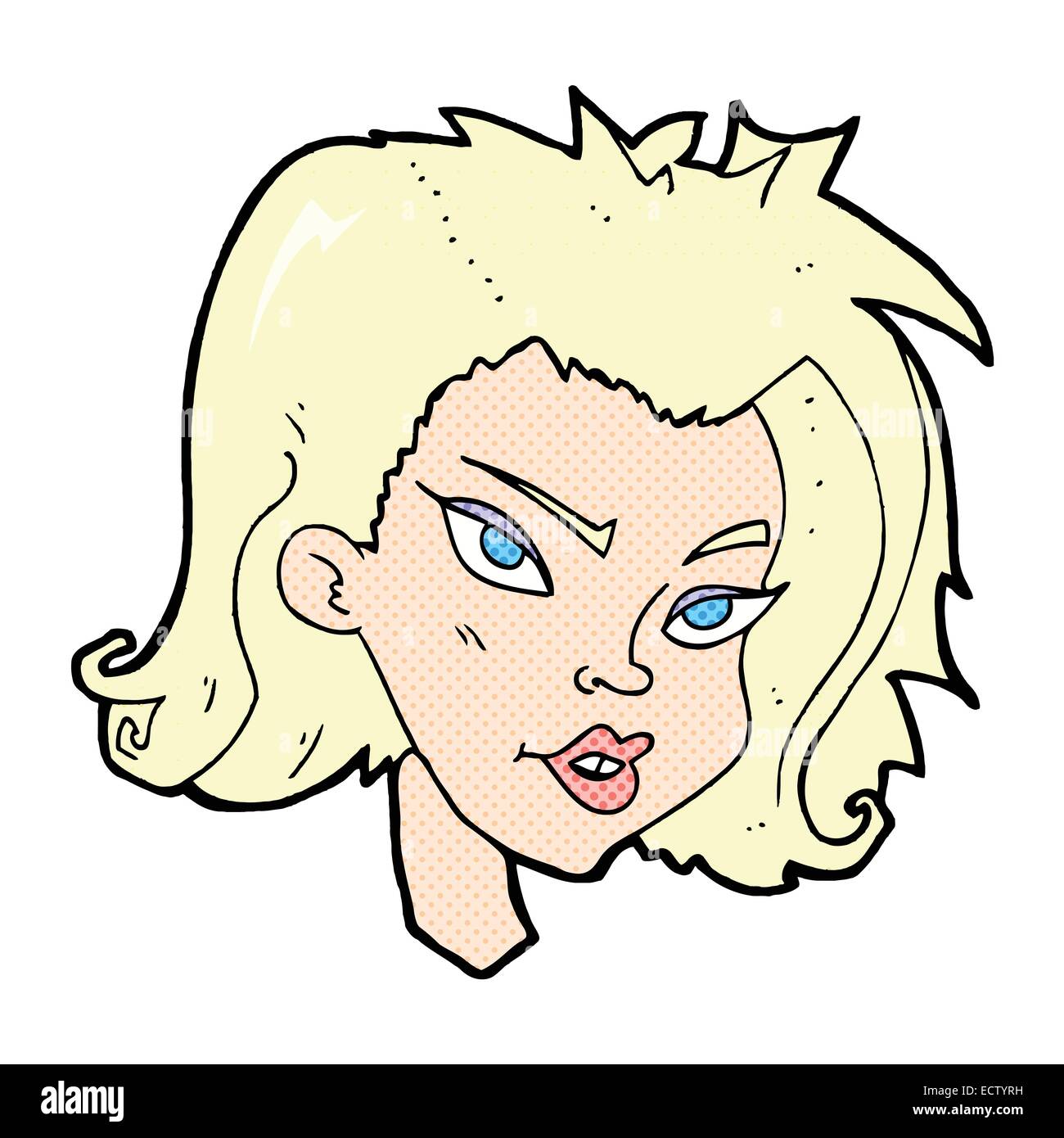 retro comic book style cartoon female face Stock Vector Image & Art - Alamy