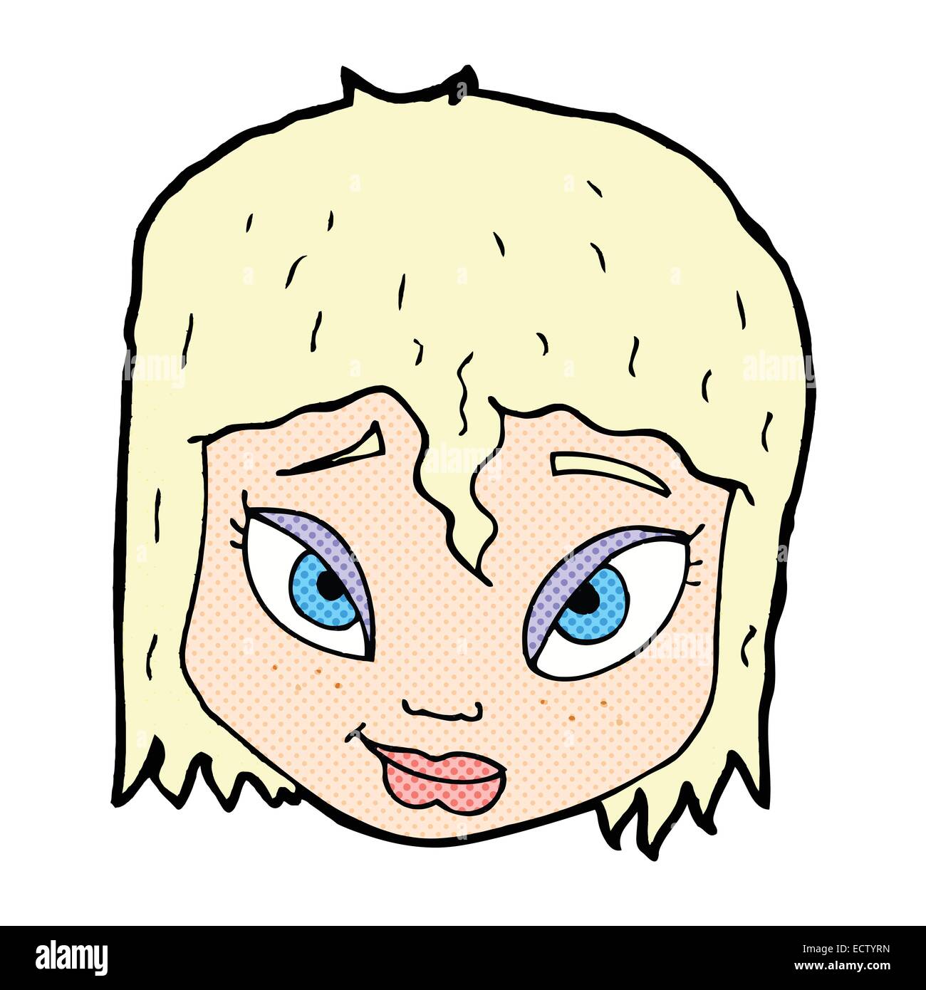 retro comic book style cartoon female face Stock Vector Image & Art - Alamy