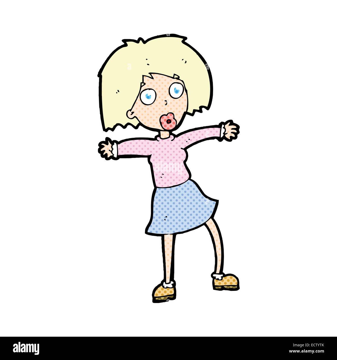 retro comic book style cartoon surprised woman Stock Vector Image & Art ...