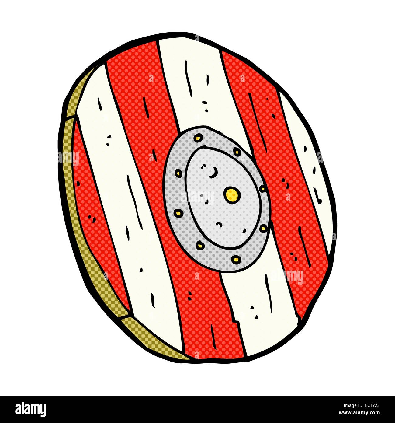 retro comic book style cartoon wooden shield Stock Vector Image & Art ...