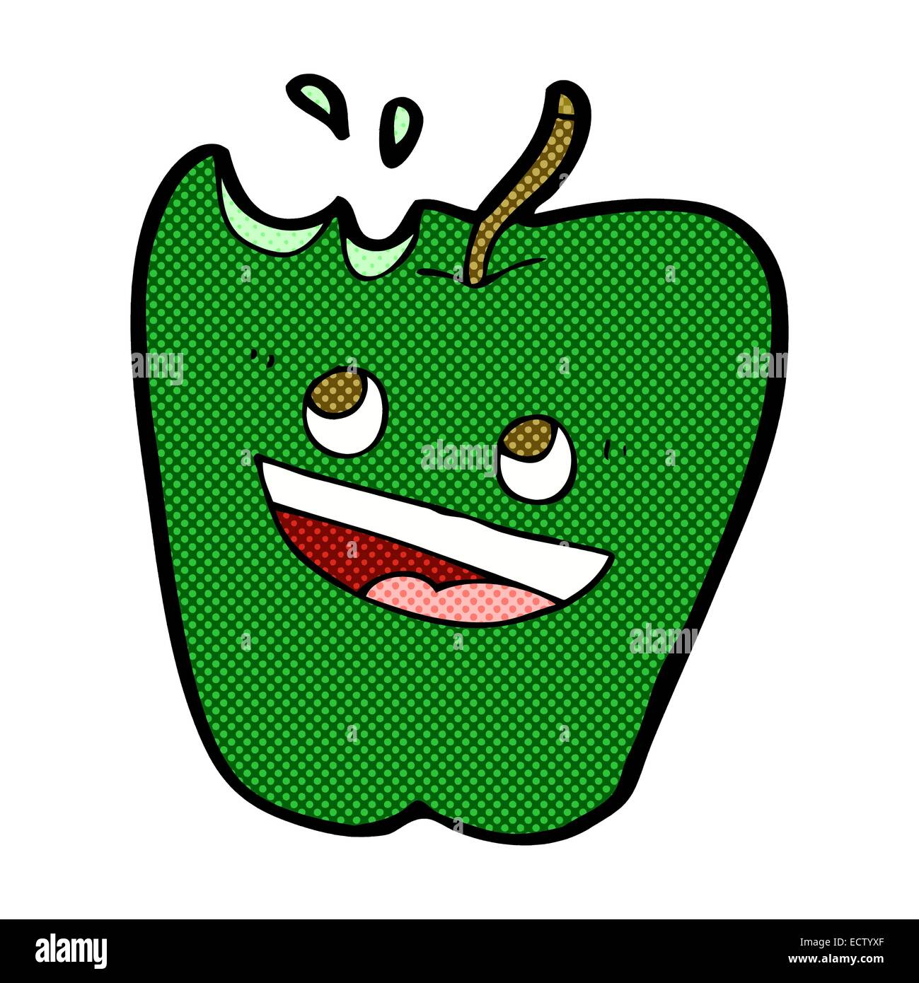 happy apple retro comic book style cartoon Stock Vector Image & Art - Alamy