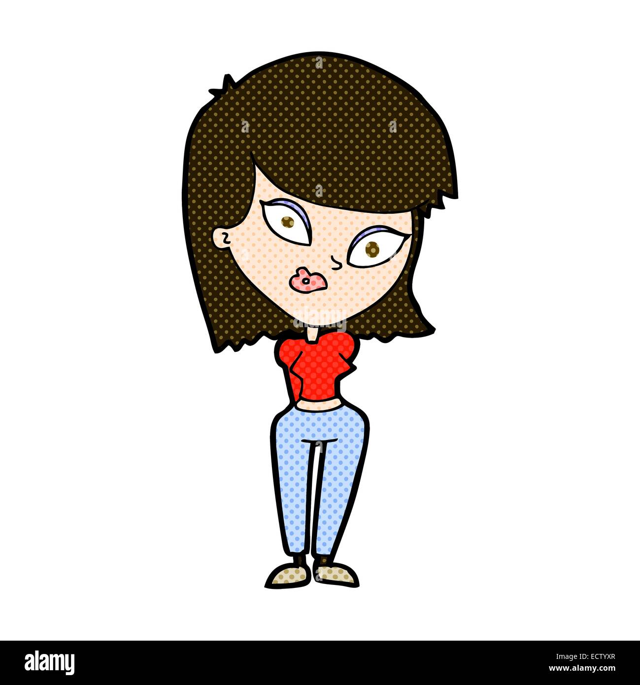 retro comic book style cartoon confused woman Stock Vector Image & Art ...