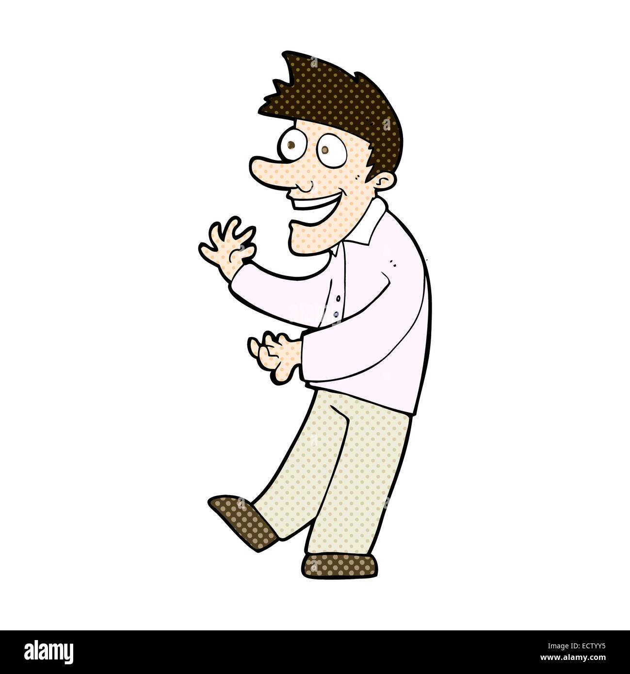 retro comic book style cartoon excited man Stock Vector Image & Art - Alamy