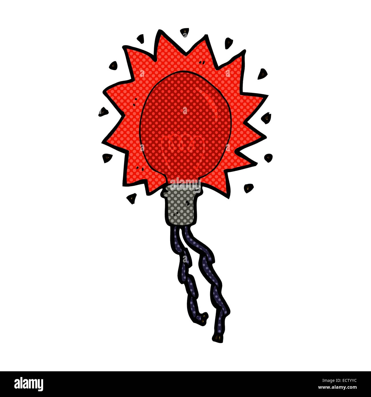 retro comic book style cartoon electric light bulb Stock Vector Image ...