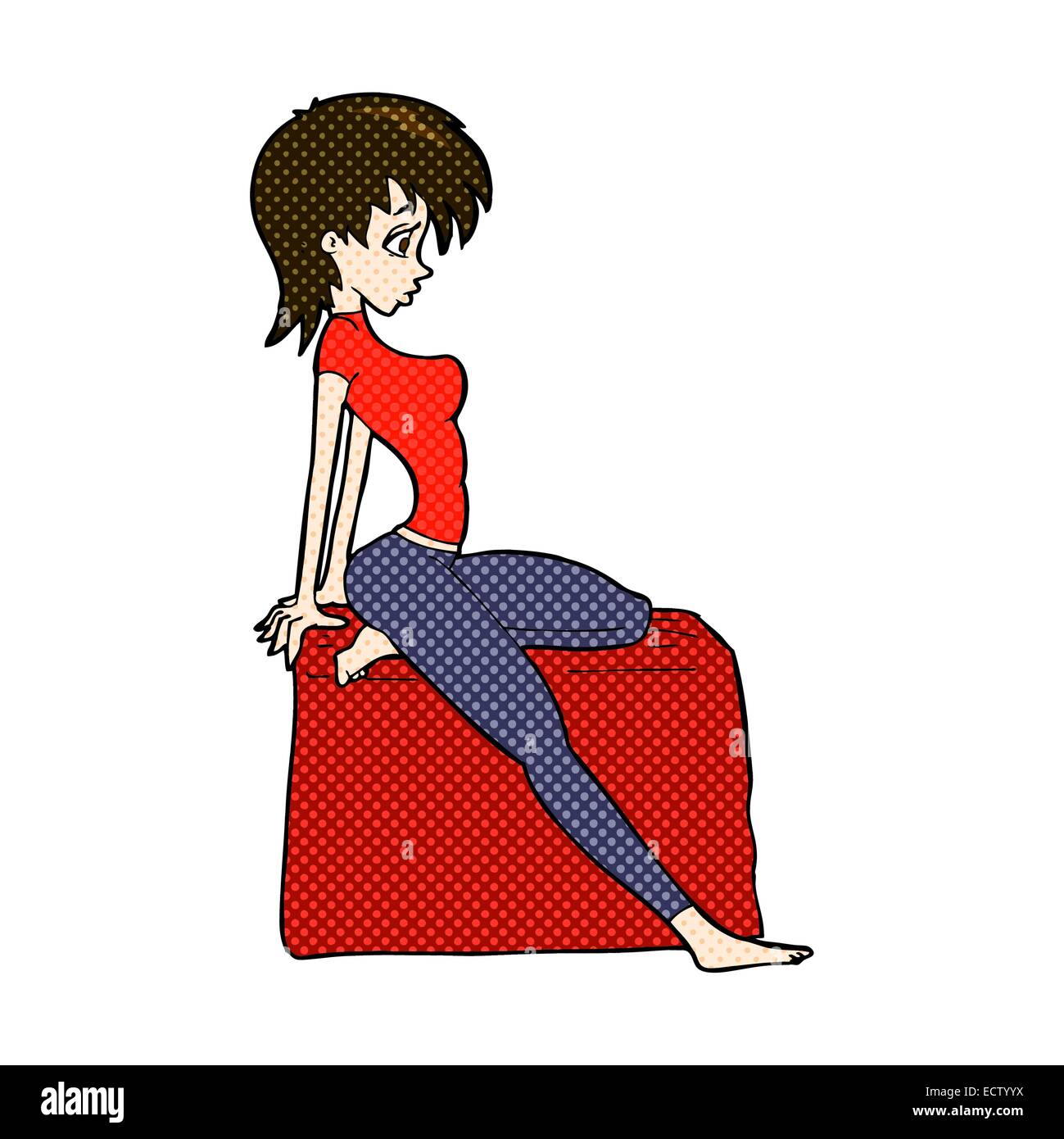 retro comic book style cartoon pin up pose girl Stock Vector Image ...