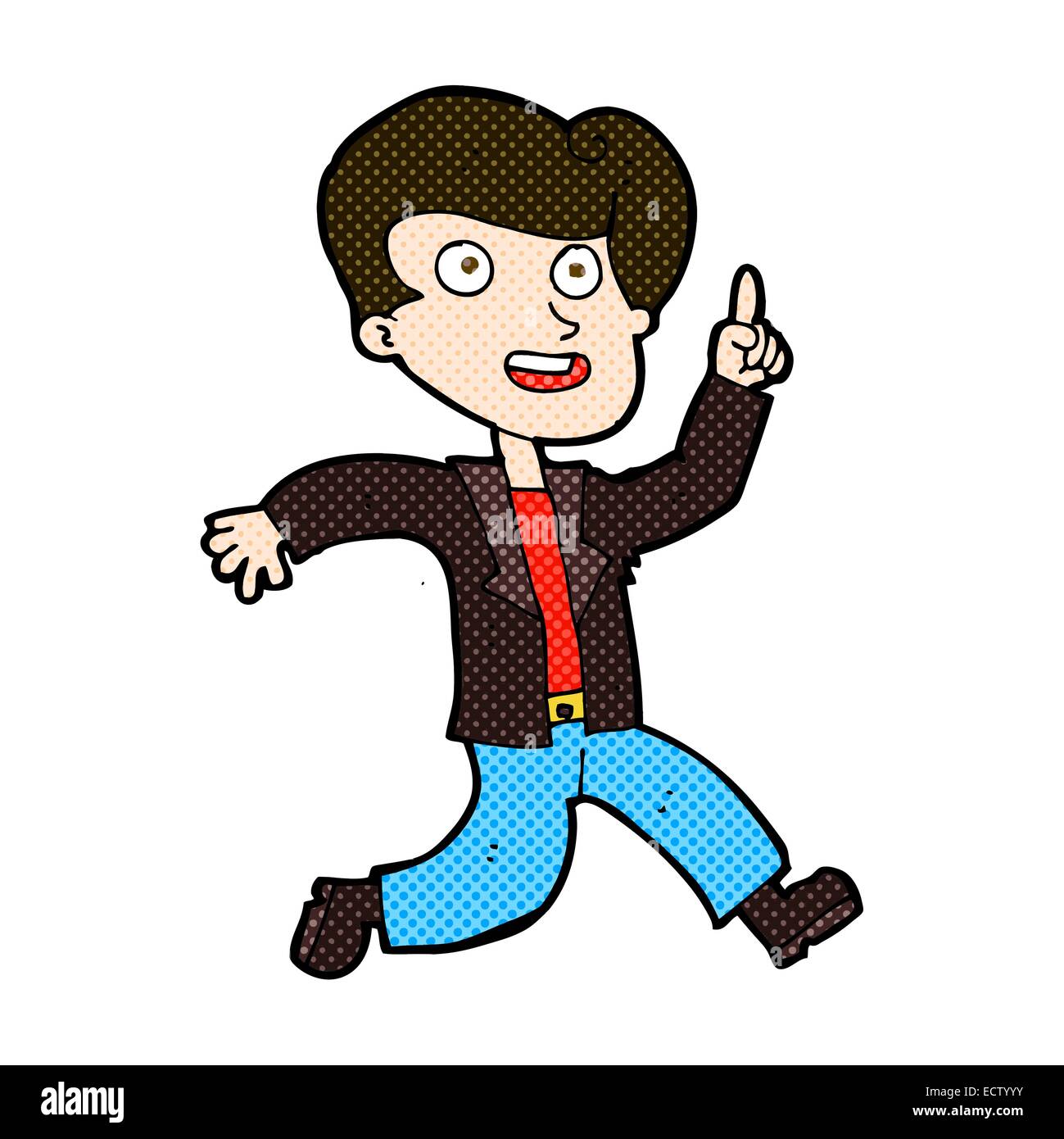 retro comic book style cartoon man with great idea Stock Vector Image ...