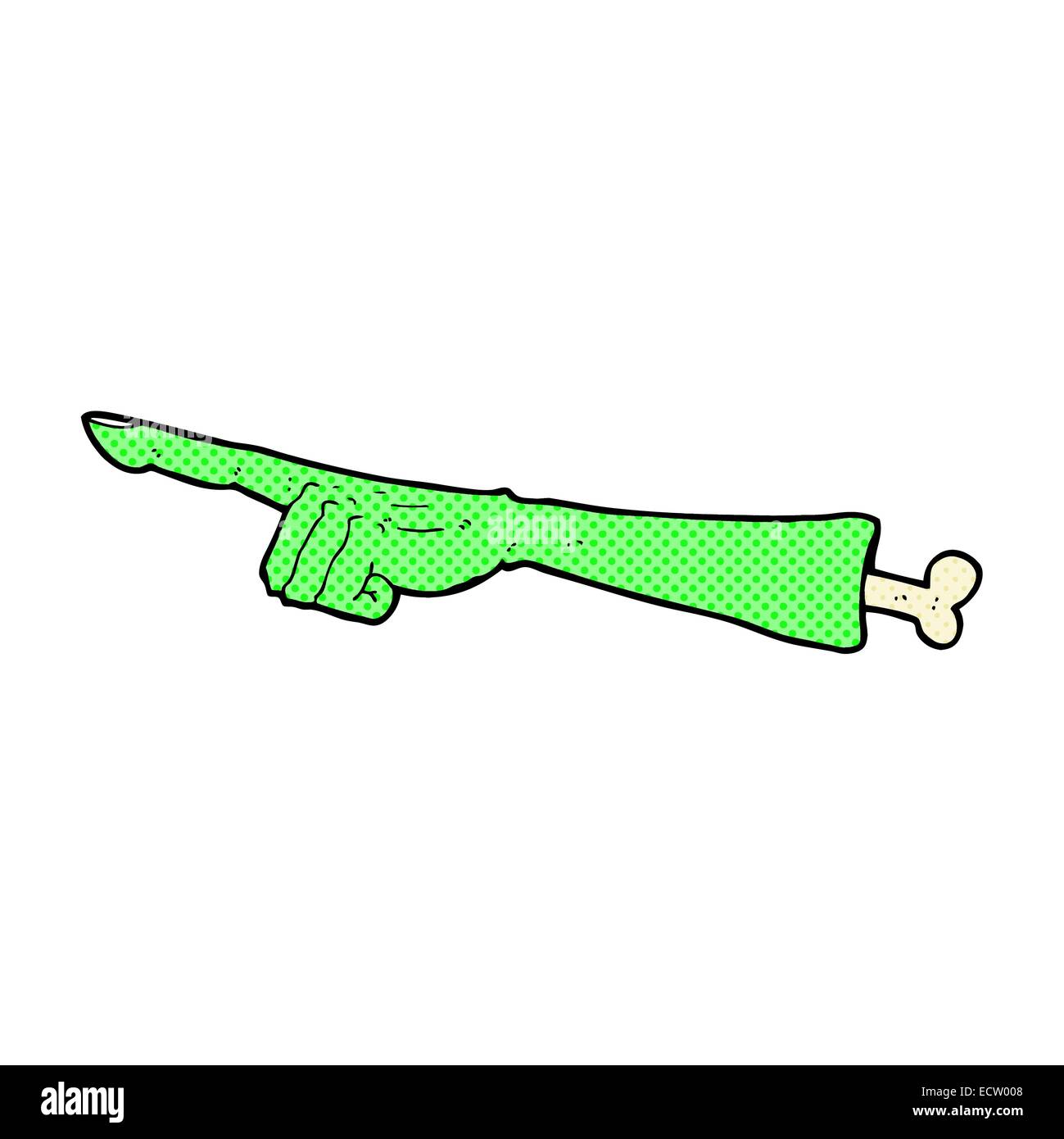 retro comic book style cartoon pointing zombie arm Stock Vector Image ...