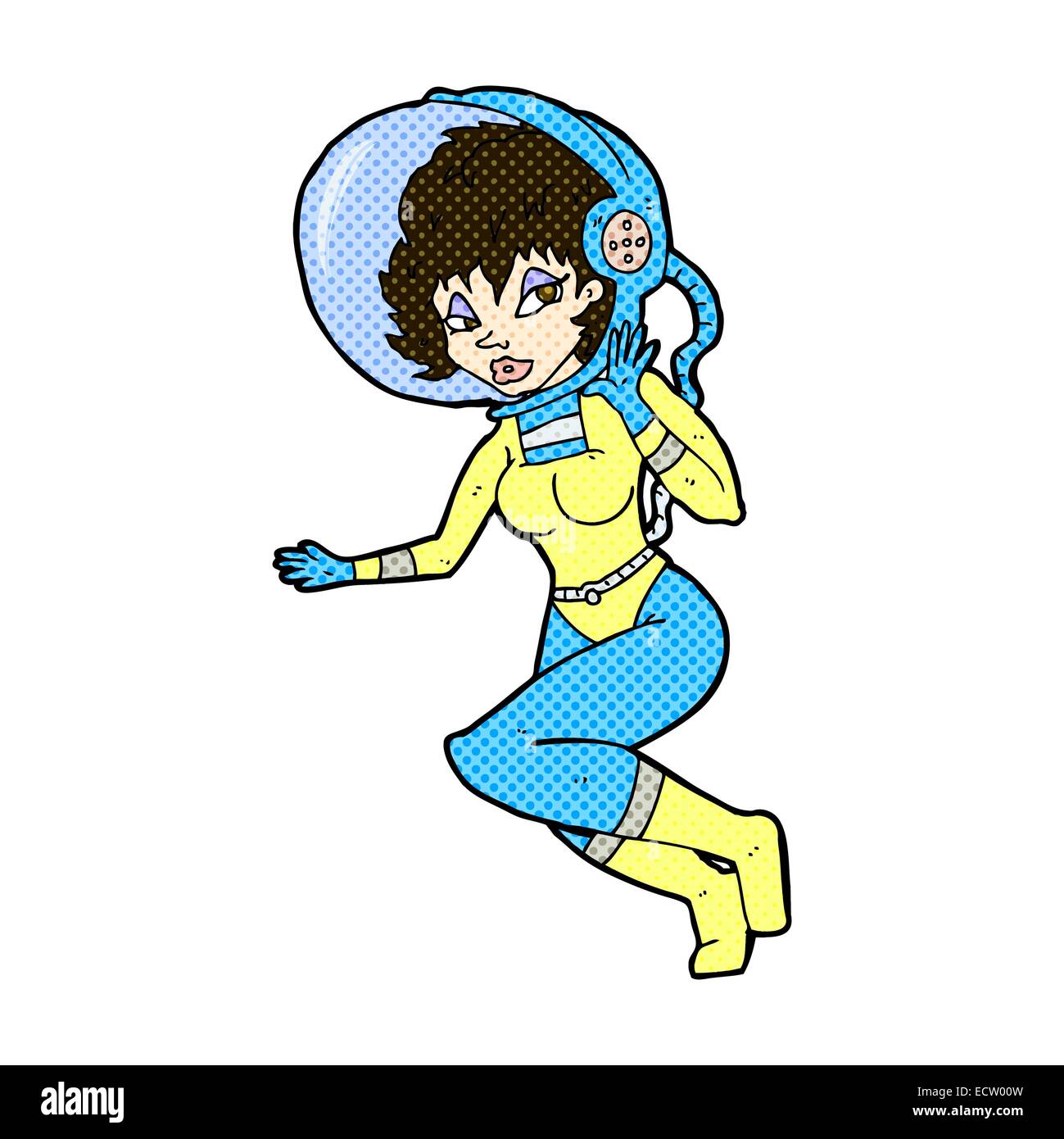 retro comic book style cartoon space woman Stock Vector Image & Art - Alamy
